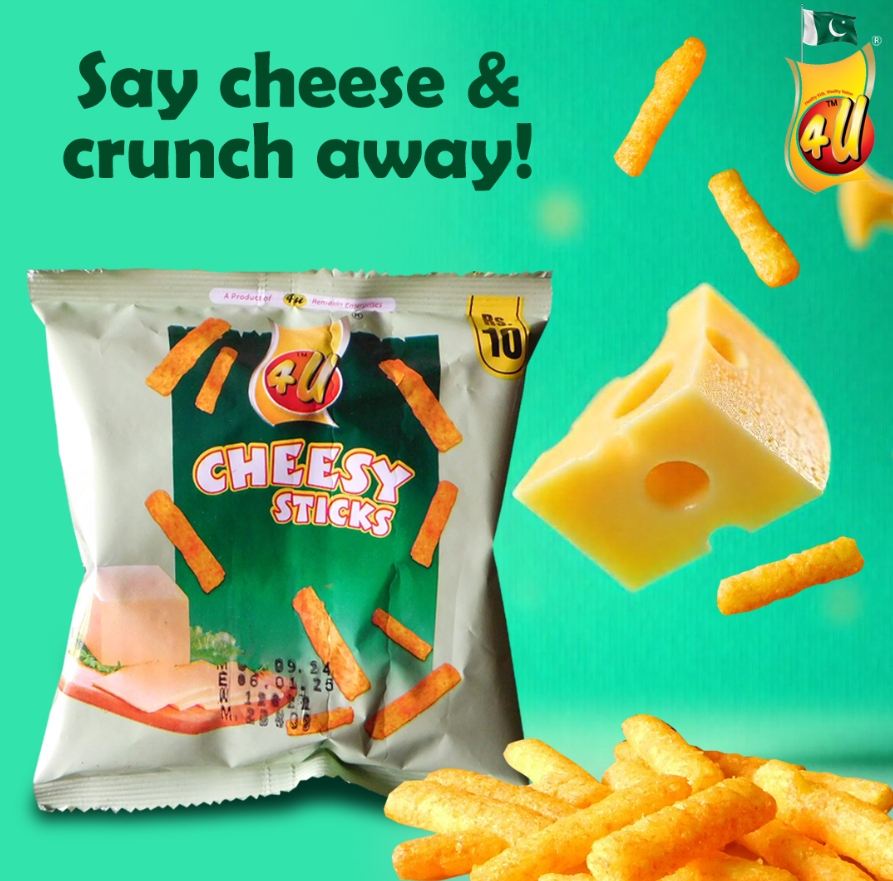 4U Cheesy Sticks & Corn Sticks Mini Packs – Crunchy, Cheesy Snacks for ...