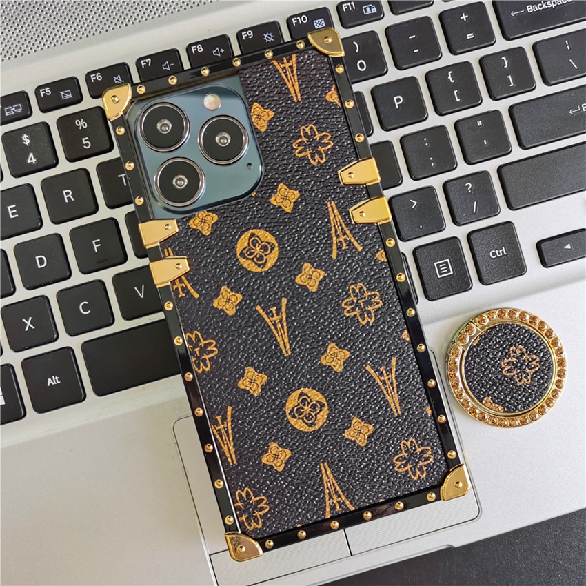 Luxury Flower Cover Geometric Pattern Square Leather Case For Xiaomi ...