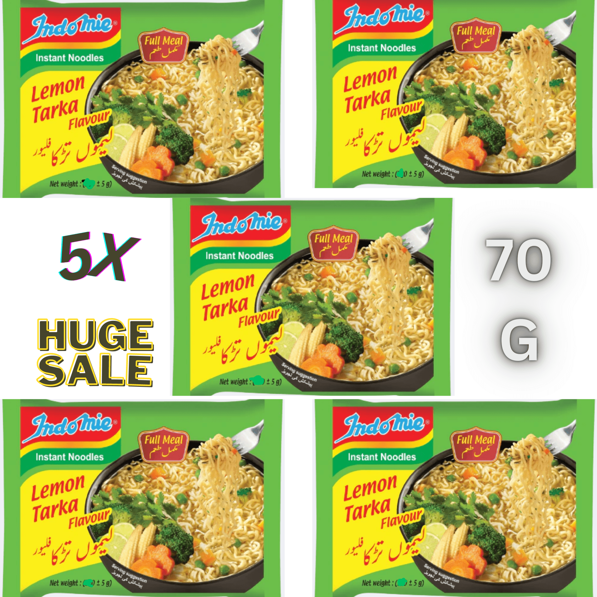 INDOMIE NOODLES LEMON FLAVOUR 70GRAM PACK OF 5 | Daraz.pk