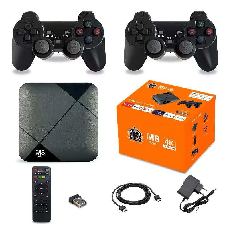 M8 4K HD Android TV Box Wifi TV Video Dendy Game Console Built In 10000 ...