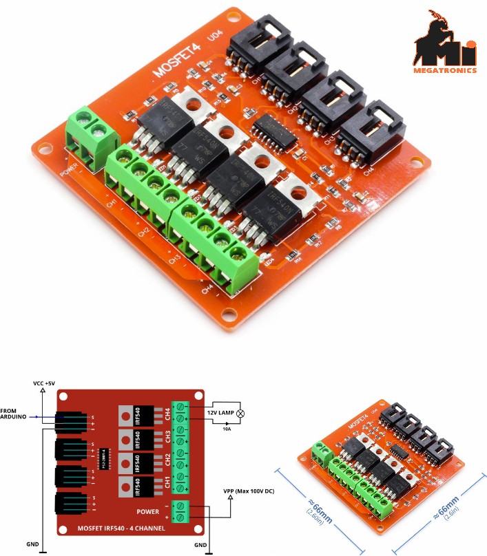 4 channel IRF540 MOSFET Button switch Isolated power module | Daraz.pk