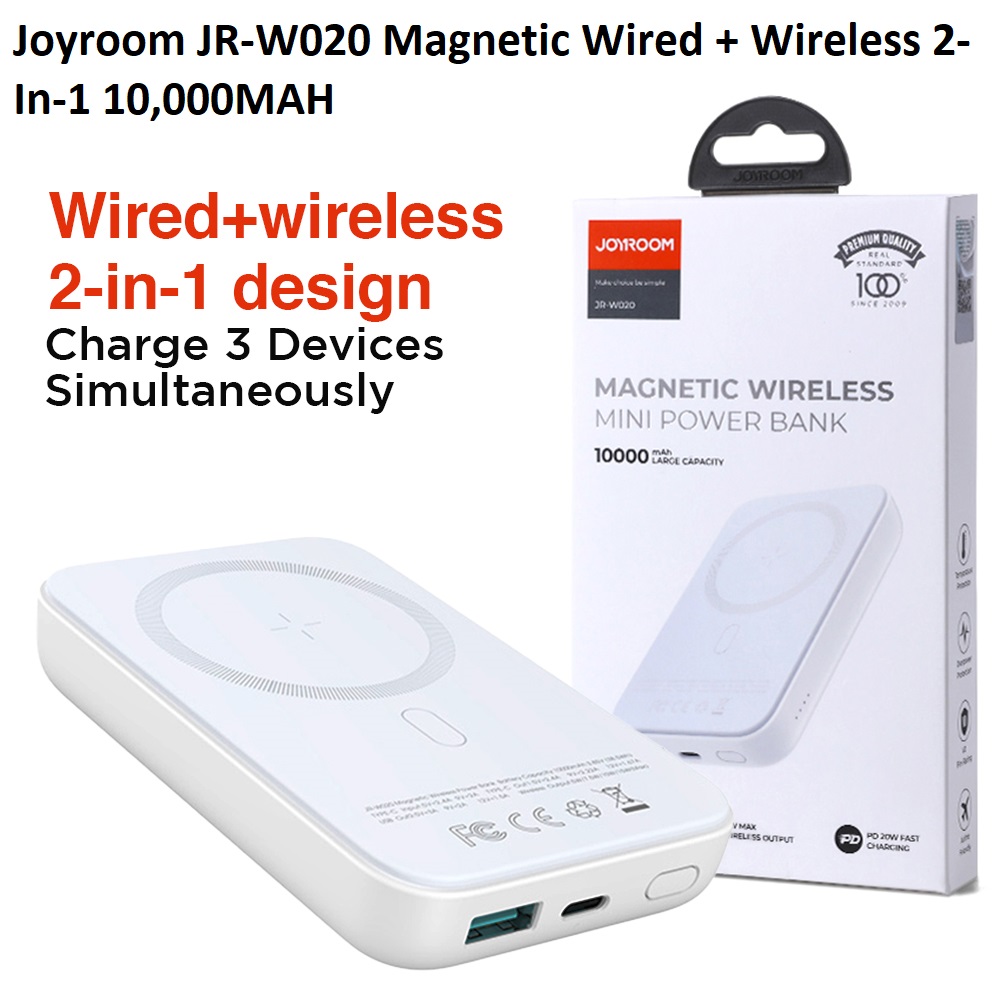 JOYROOM JR-W020 Magnetic Wired + Wireless 2-In-1 Design Wireless Power ...
