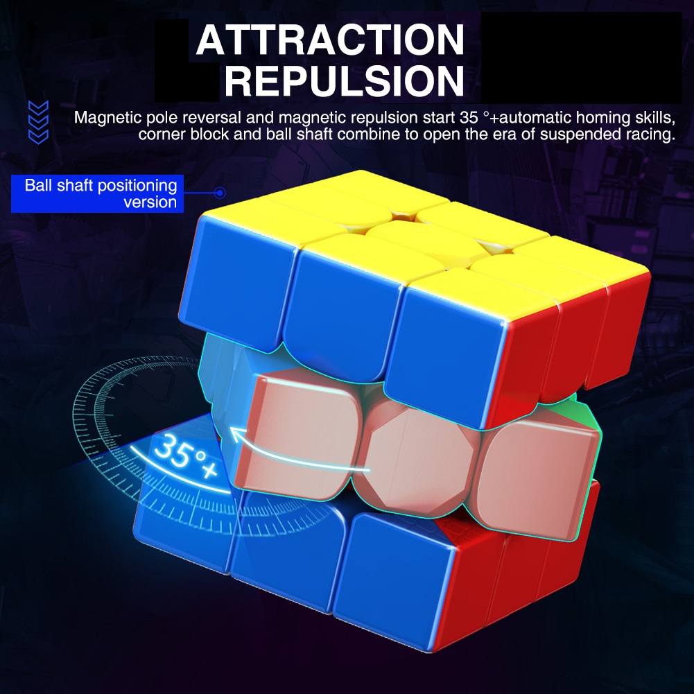 M.Shang （Speed Edition AND Gifts）Moyu Super RS3M Speed Cube 3x3 Magic ...