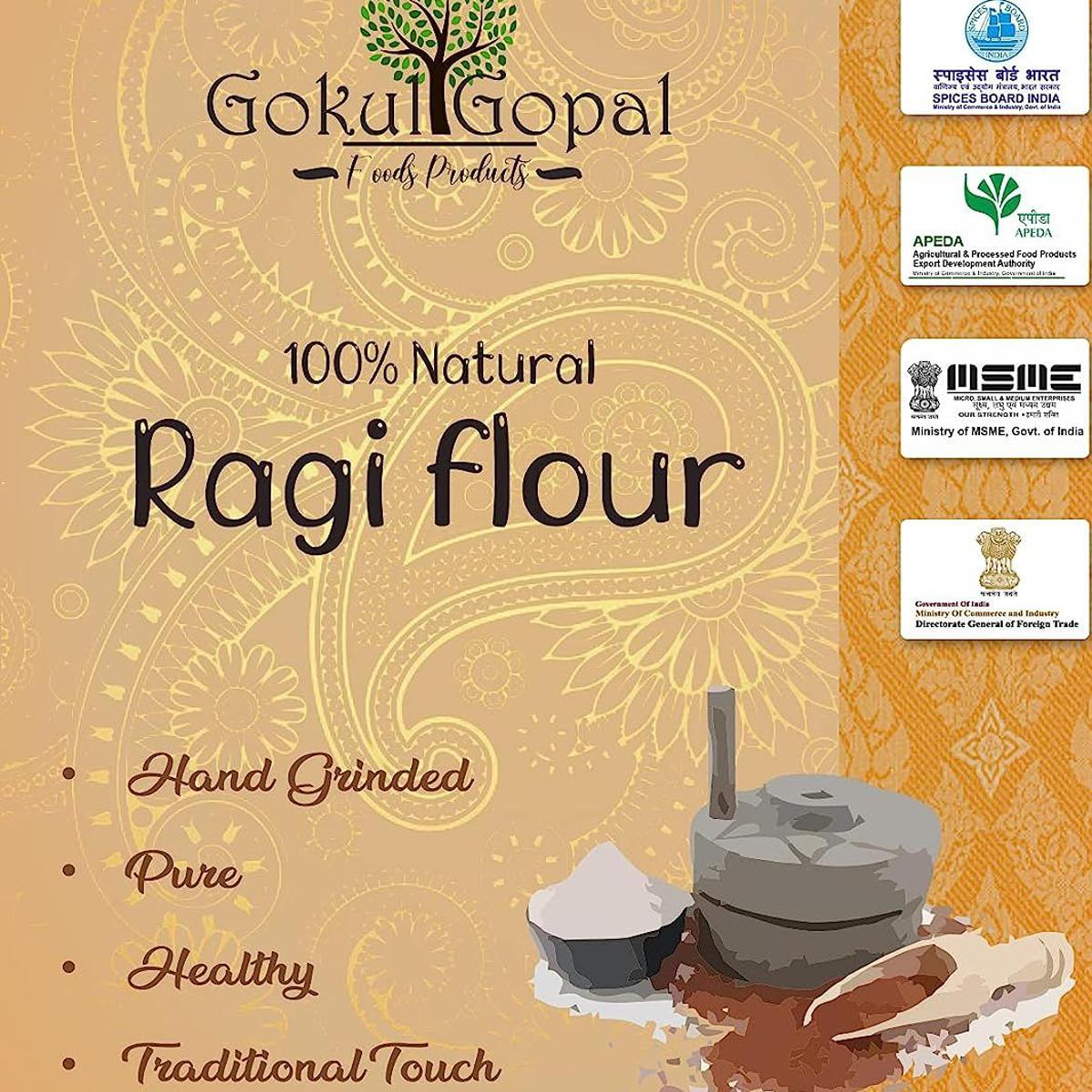 Ragi Atta (Ragi Flour, Gluten free, superfood) 1 Pouch (500 gram ...