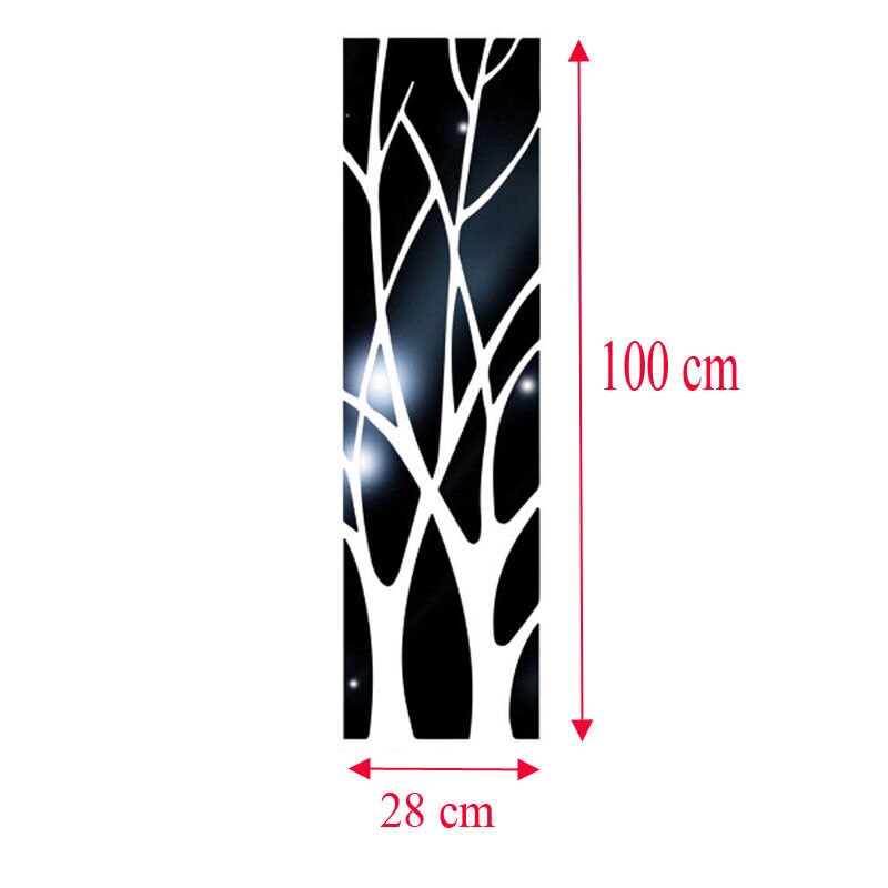 Tree Pattern Mirror Wall Decal Acrylic Sticker Removable Hall Art Home ...