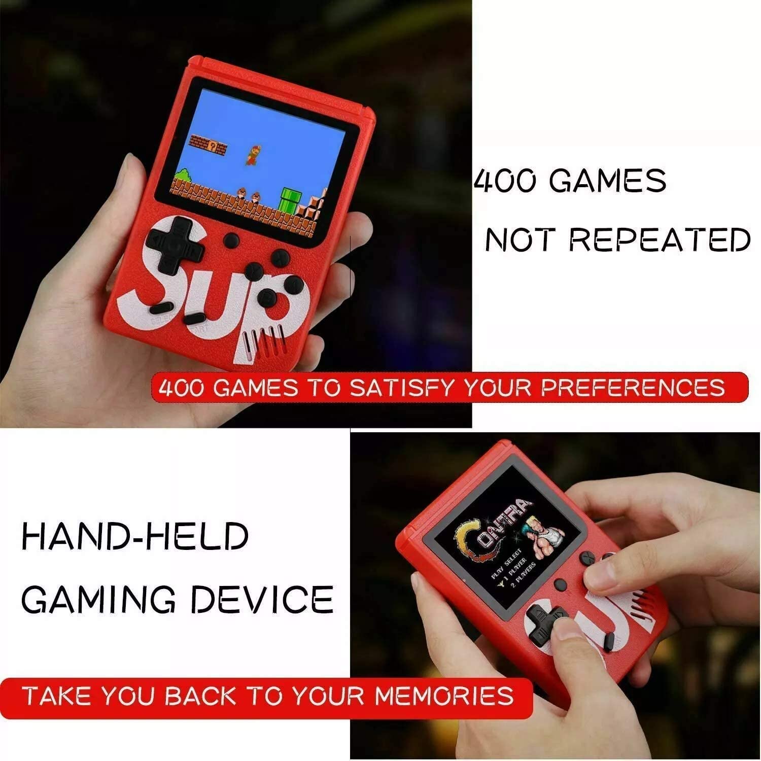 Sup Game Box 400 In 1 Mini Portable Gameboy 3 Inches Large Screen 400 ...