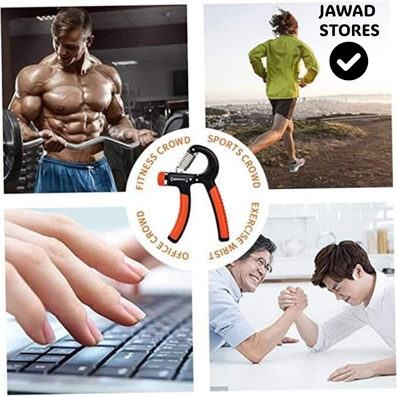 JAWAAD Adjustable Hand Grip Power Exerciser Forearm Wrist Strengthener ...