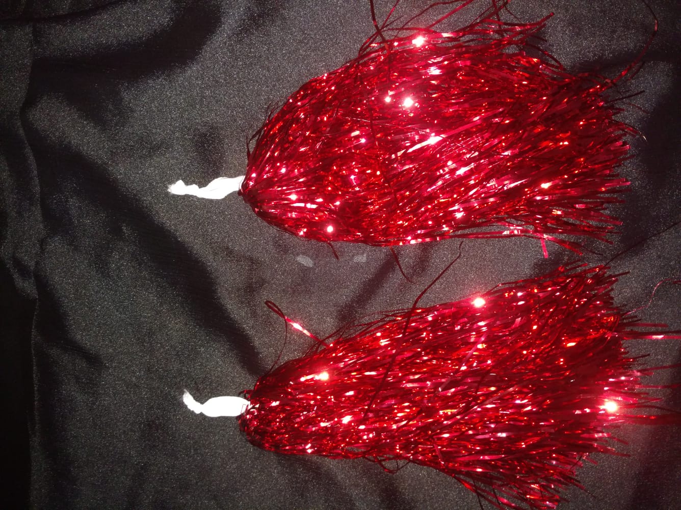 11 pair approx 13 inch Long Red Foil Cheerleader Pom Pom for kids elder ...