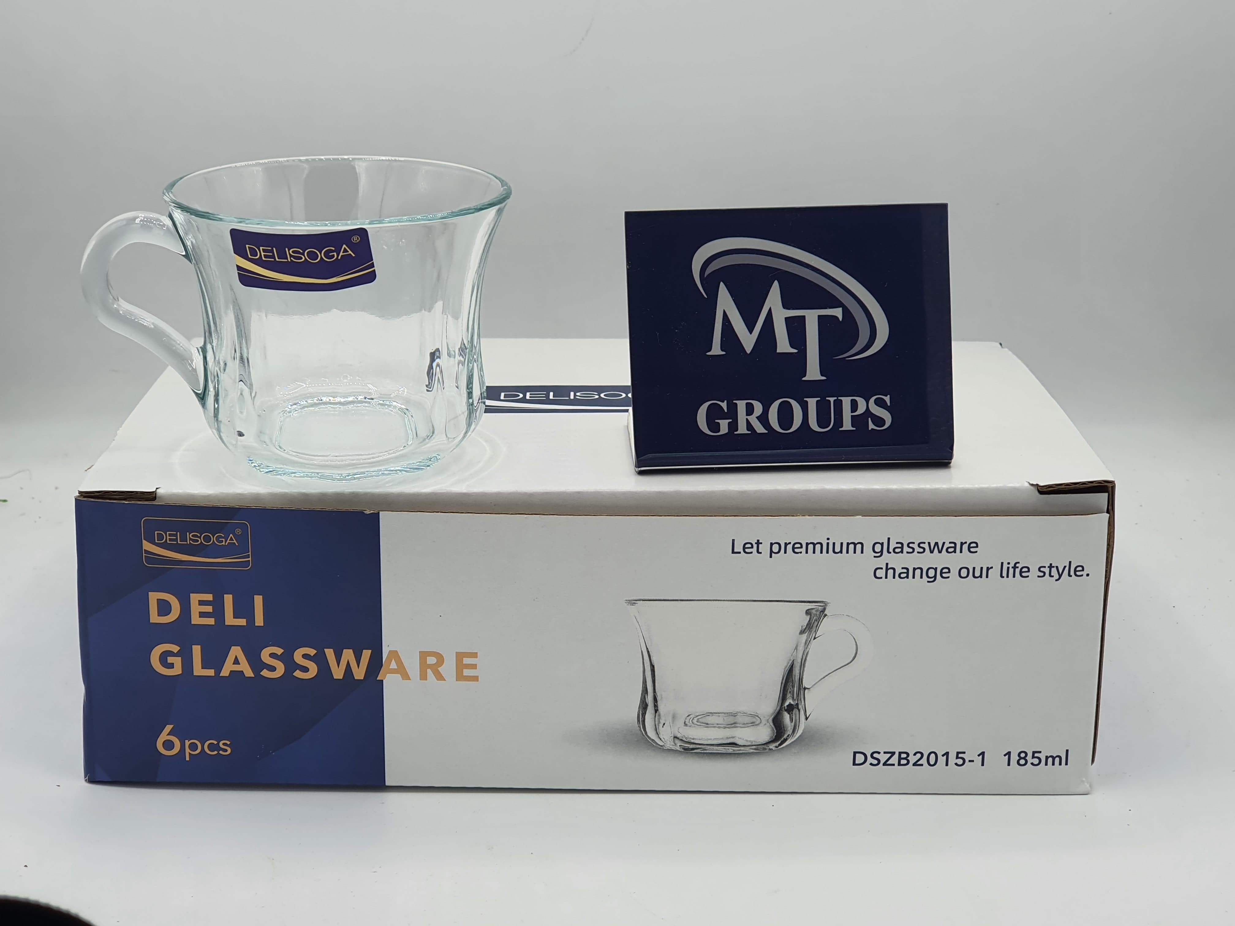 DELISOGA - GLASSWARE TEA CUPS/TEA MUGS - MULTI DESIGNS 6 Piece Set ...