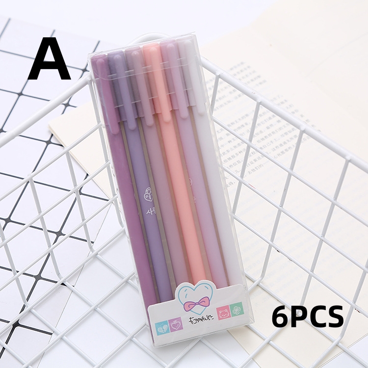 Panda Online 6PCS Morandi Color Pen Neutral Pen Student Stationery Exam ...