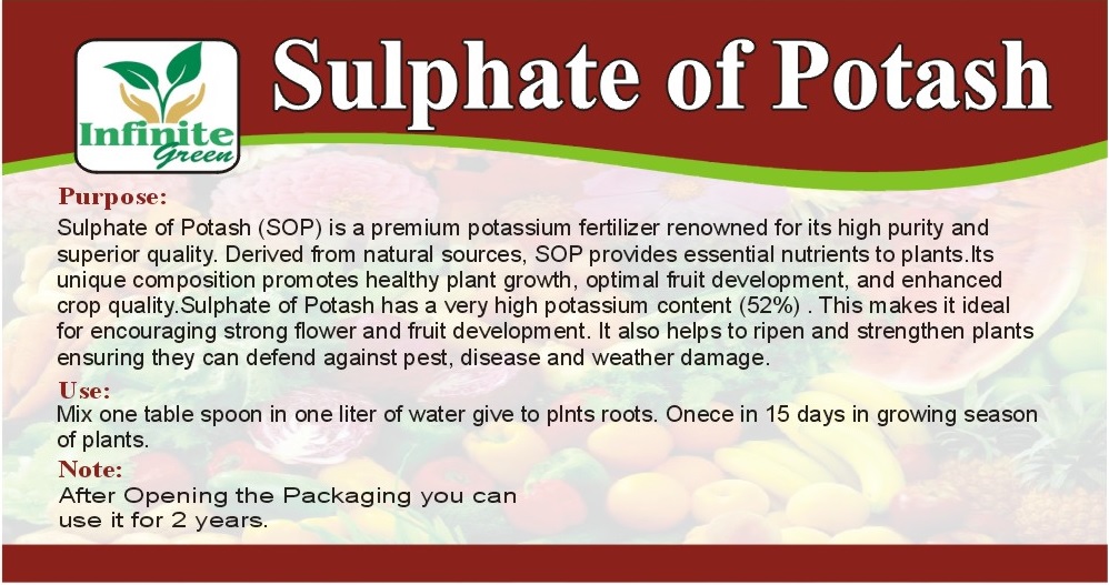 SOP (Sulfate of potash) Fertilizer for vegetables , Fruits and Flower ...