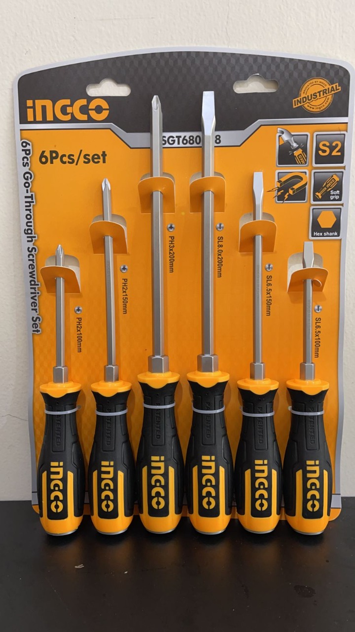 INGCO - 6pcs Go-through Screwdriver set (For Hammering) | Daraz.pk