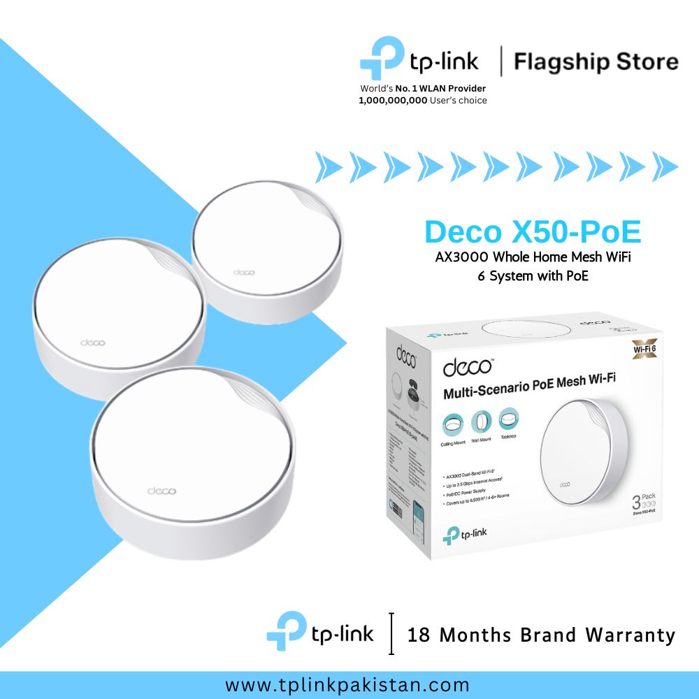 TP-Link Wi-Fi Deco X50 PoE ( 1 Pack / 2 Pack / 3 Pack ) AX3000 Dual ...