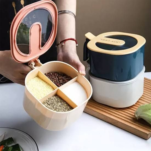 4 In 1 Partition Kitchen Seasoning Box Masala Box Set 4 Grid Portion ...
