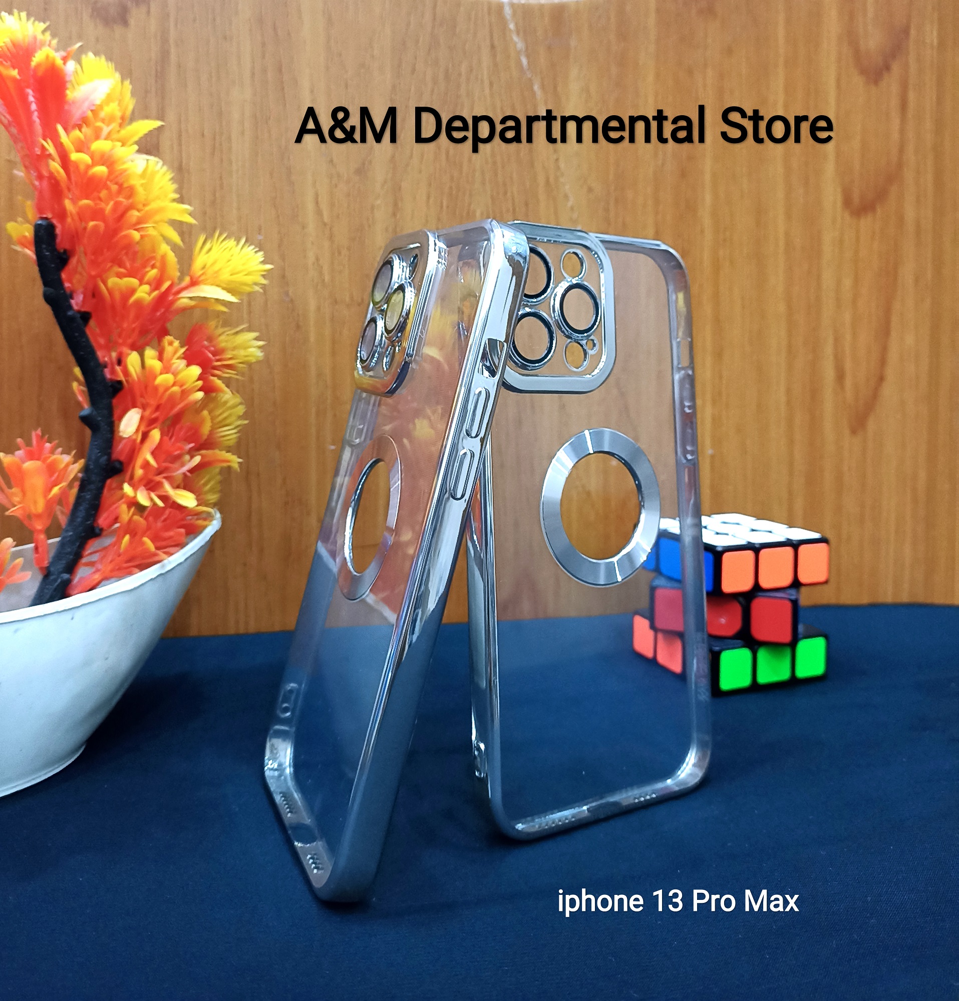 iPhone 13 Pro Max Back Cover/Case Soft Shiny Border & Transparency ...