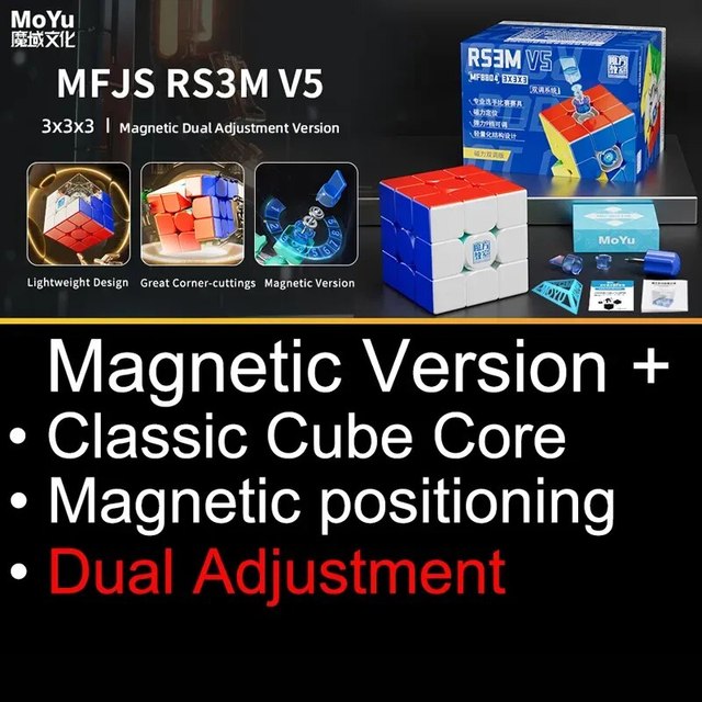 MoYu RS3M 3X3 Magnetic Magic Speed Cube Professional Fidget Toys RS3 M ...