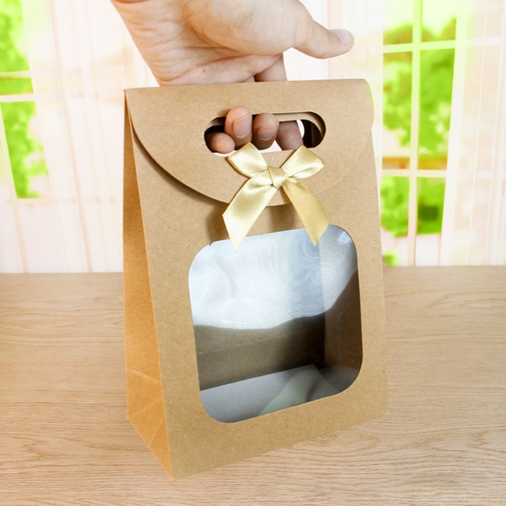 Practical Paper Gift Packaging Bag with Handle Square Shape Paper Bag ...