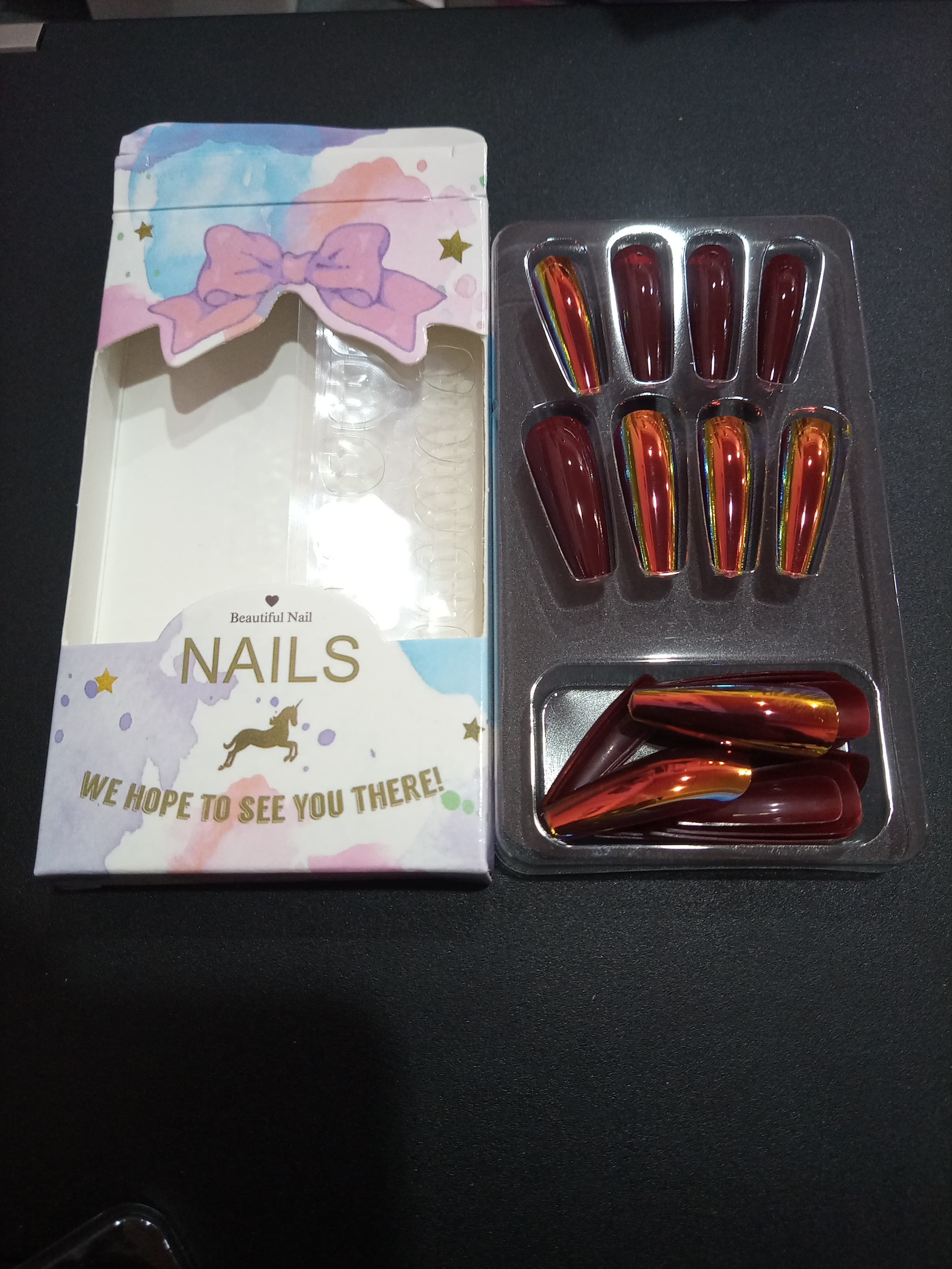 New Design Coffin Shape Nails 24 Beautiful nails Matte & Mirror Shine ...