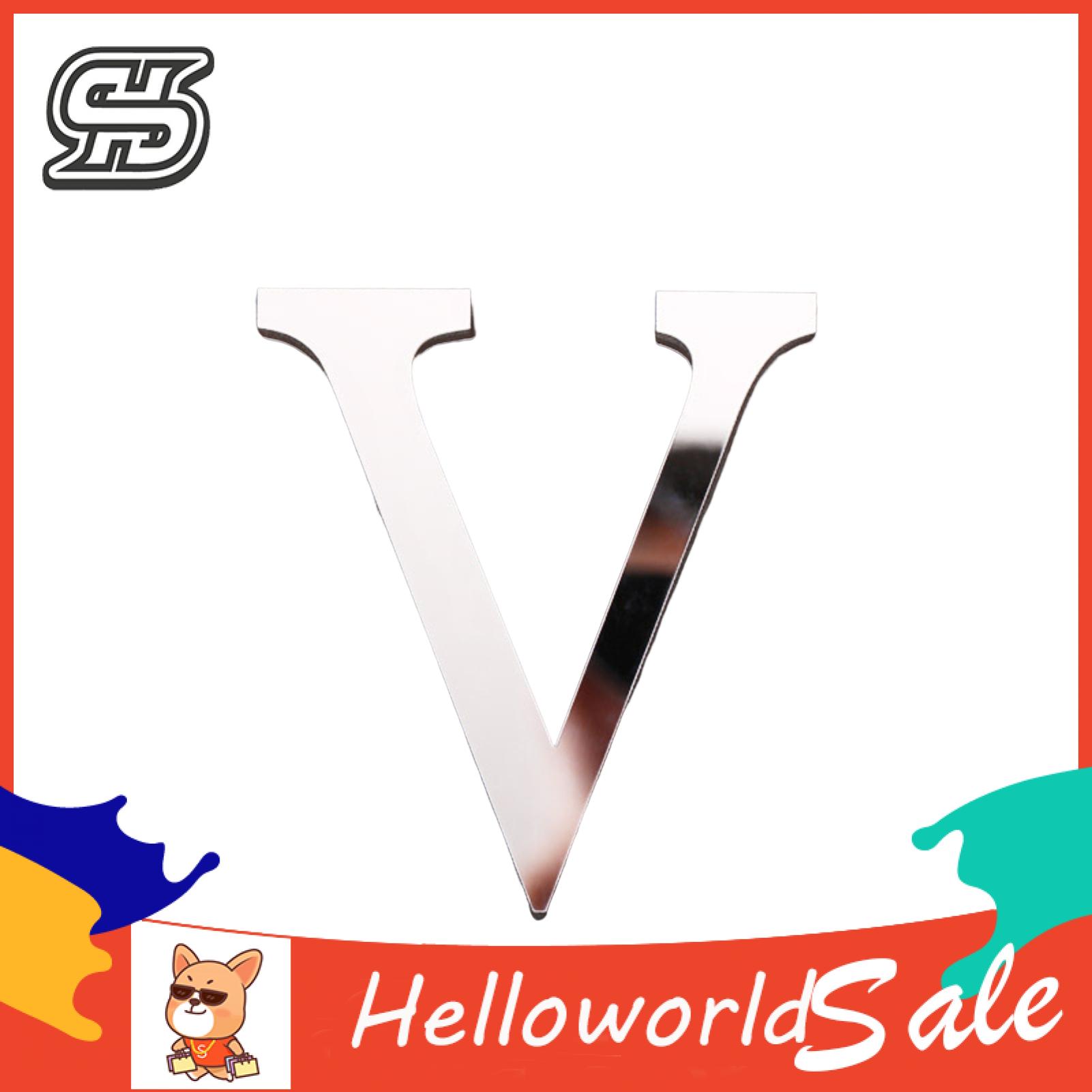 HelloWorld Alphabet Ornament Smooth Edge 3D Mirror Surface Acrylic ...
