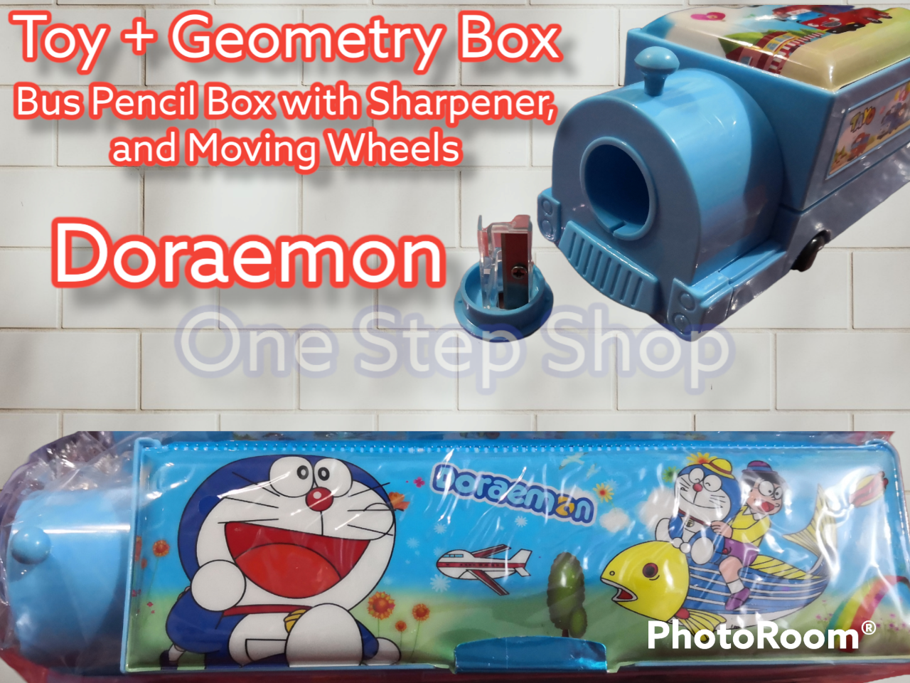 Pencil Box - Train Geometry Box With Moving Wheels - Toy Plus Pencil ...