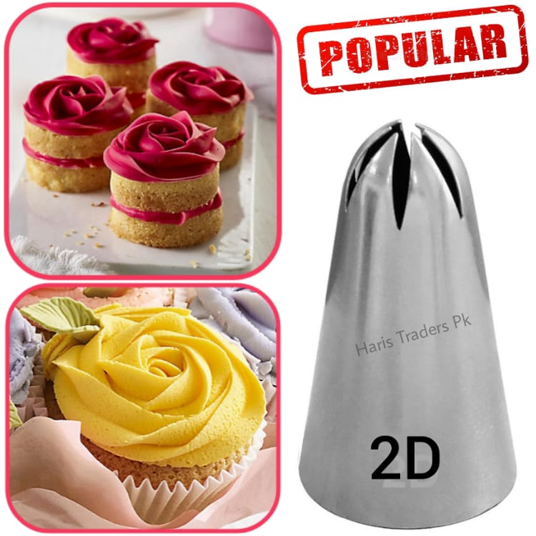 POPOLAR 1M And 2D Stainless Steel Nozzle , Icing Tool /Cake Decorating ...