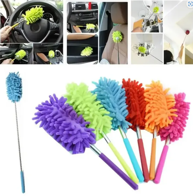 Telescopic Microfiber Wall Duster Cleaning Brush Feather Microfiber ...