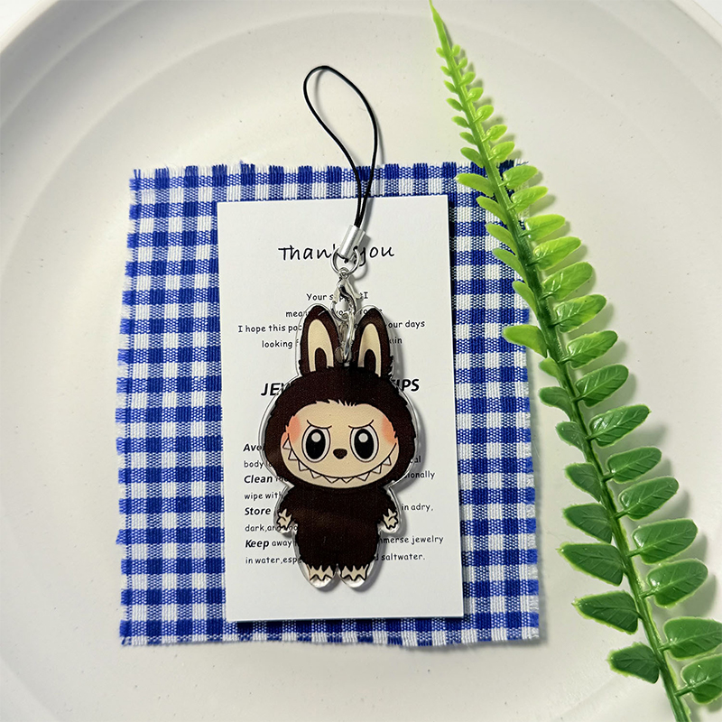 Cartoon Labubu Keychains Backpack Pendant Cute Acrylic Key Chain BE ...
