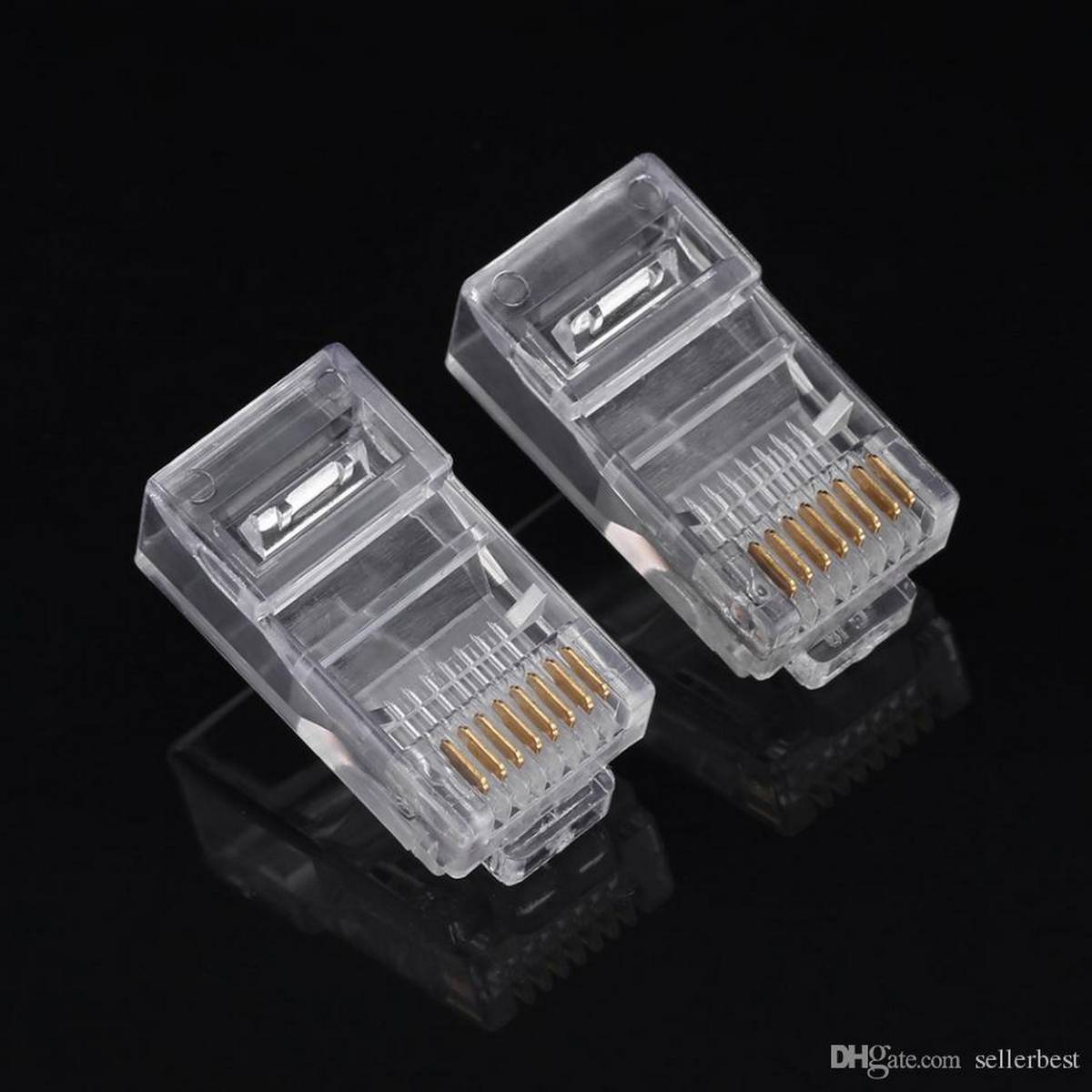 Pack of 100 - UTP RJ45 Ethernet Cat5e Cat6 Cable Connectors| Ecartmax ...
