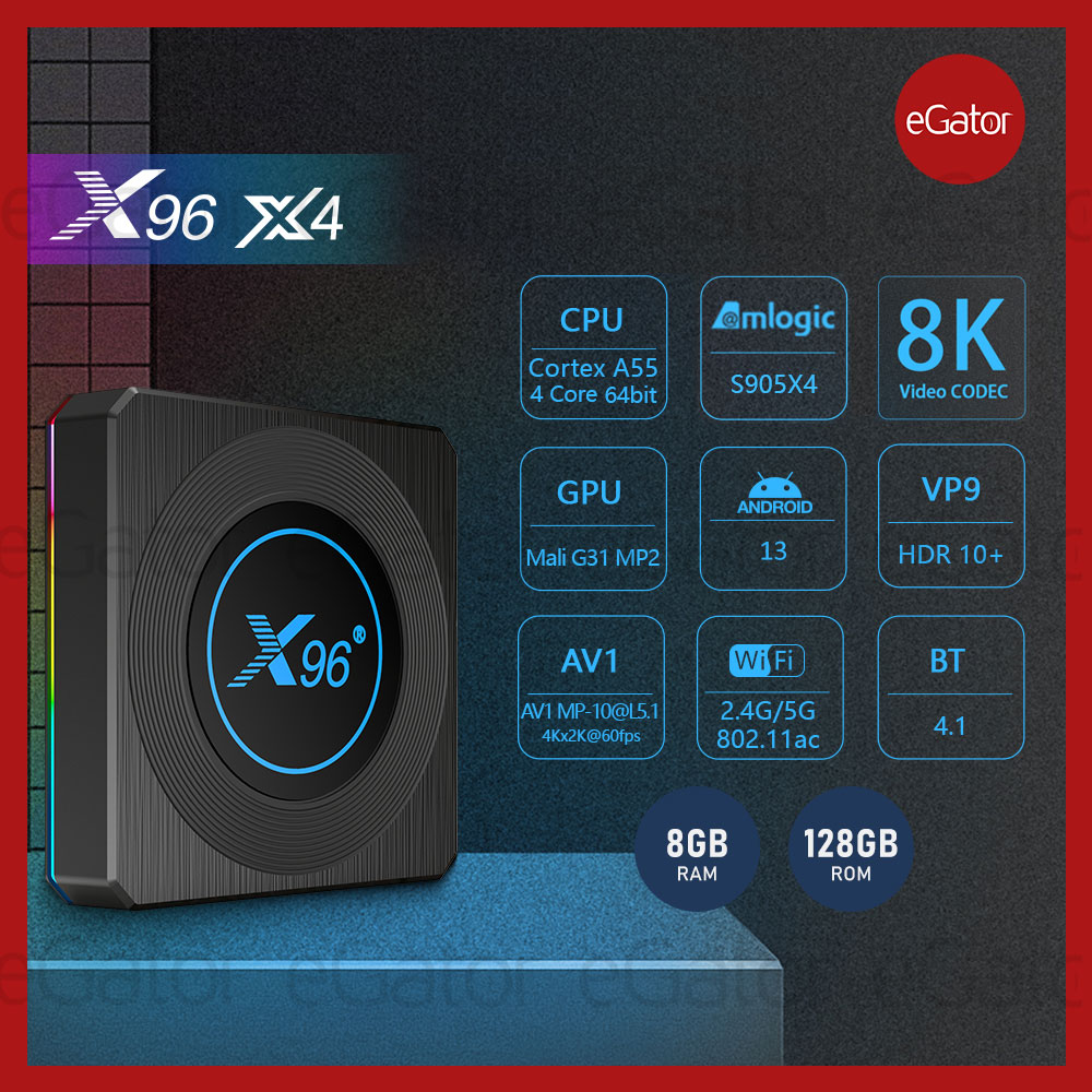X96 X4 | 12GB-256GB | Android 15 | 8K Resolution | Bluetooth | Android ...