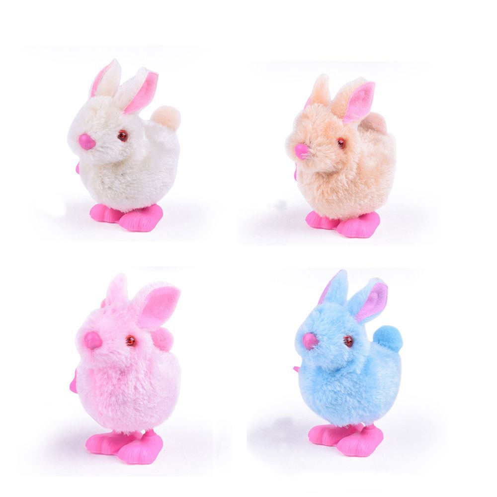 Plush Cartoon Kids Plastic Clockwork Spring Rabbit Model Classic Toys ...