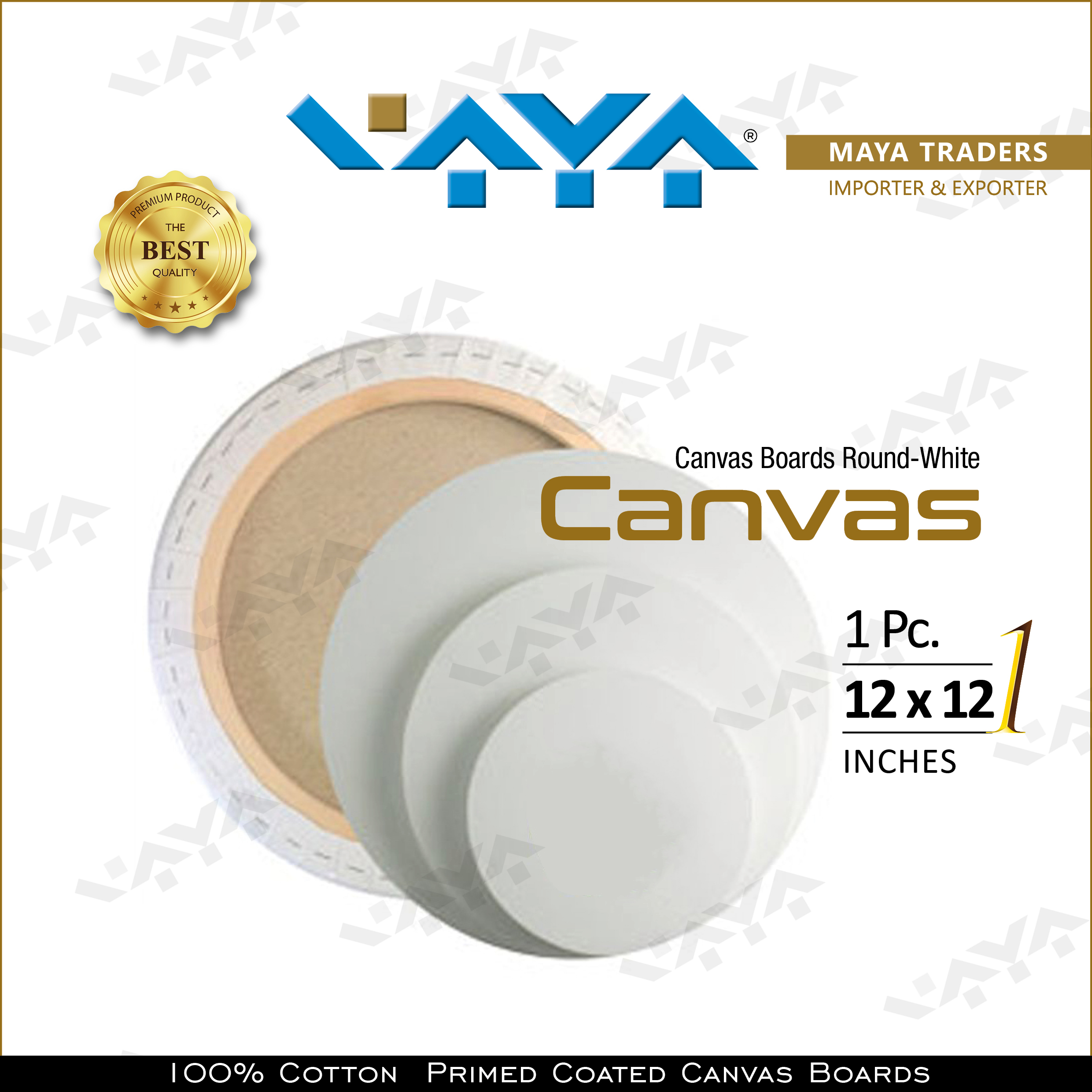 Maya Traders 1 Piece Of 12 X 12 Inches 100% Cotton Primed Stretched ...