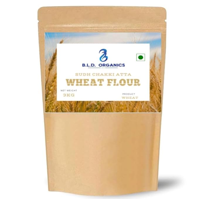 Emmer Wheat Flour, Khapli Wheat (1kg), High Dietary Fiber Low Glycemic ...