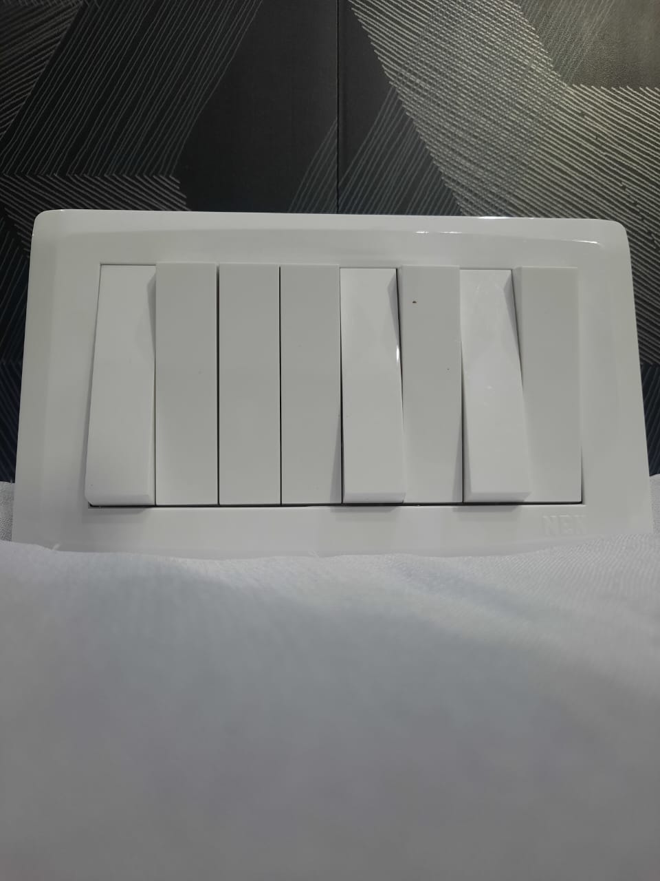 8-Gang White Modern Electric Switch Panel Wall Plate | Switch Board ...