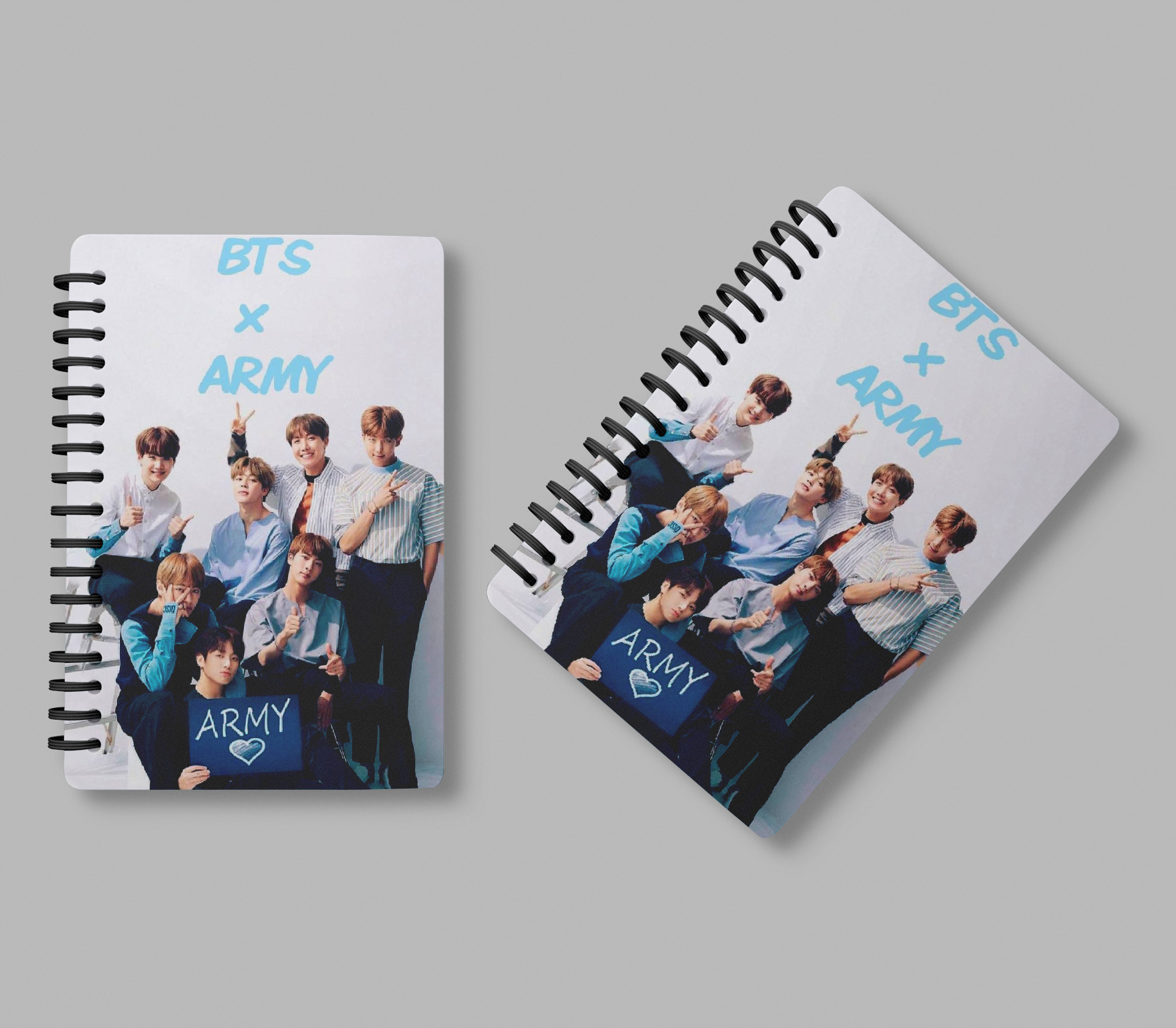 BTS Logo With BTS Members Printed Spiral Notebook 003 | Daraz.pk