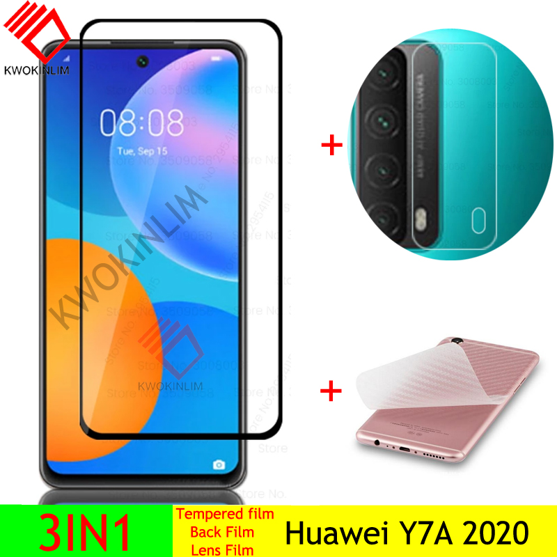 BLKNAIM 3 in 1, transparent glass film + camera lens film + carbon ...