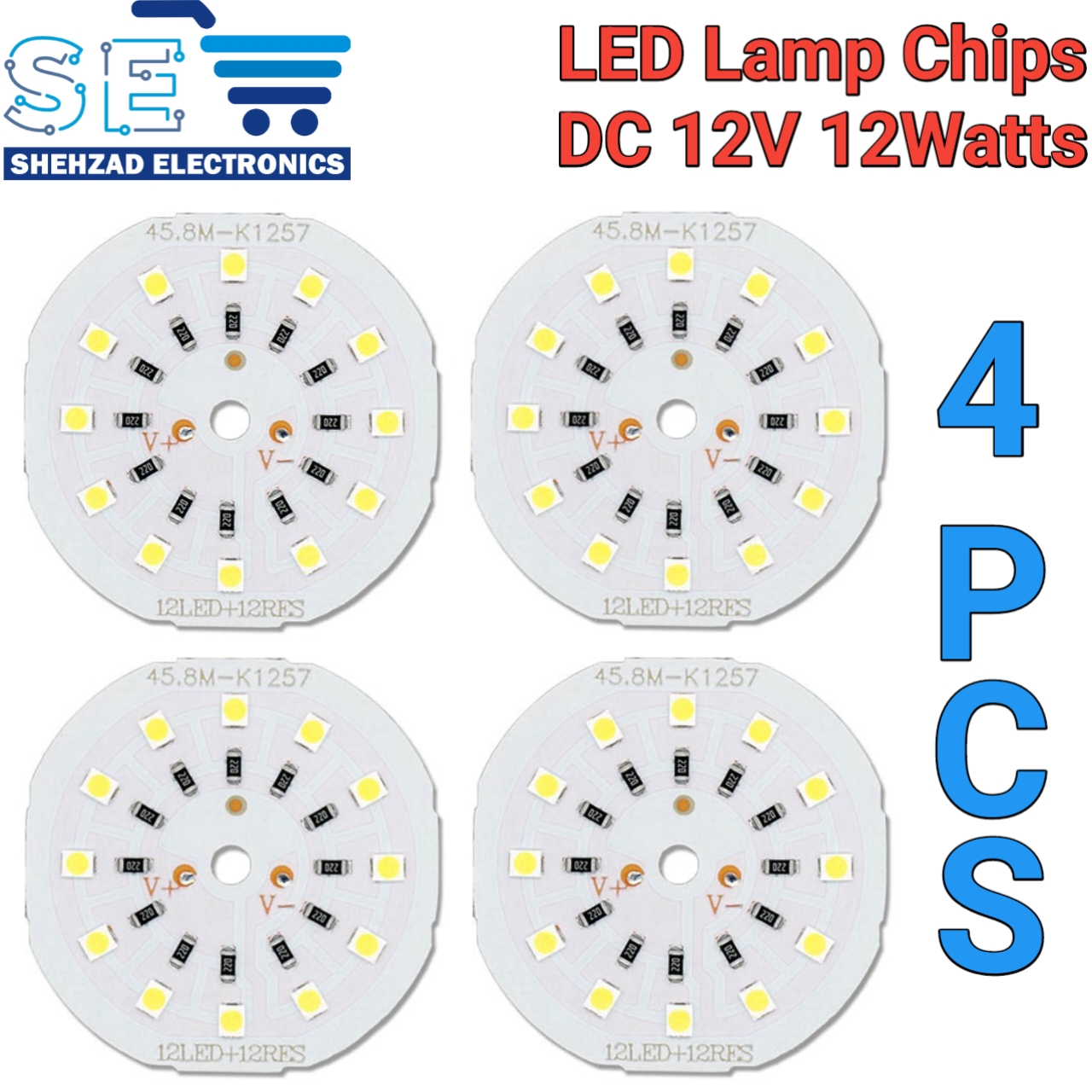 4PCS DC 12V 12W 15W Led Lamp Panel Chip Bead LED Bulb Lamp Brightness ...