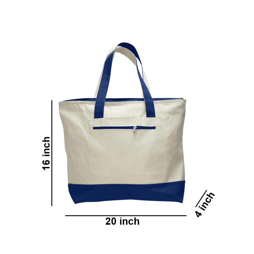 Heavy Duty Canvas Tote Bag with Pocket (16"x20x4") | Daraz.pk