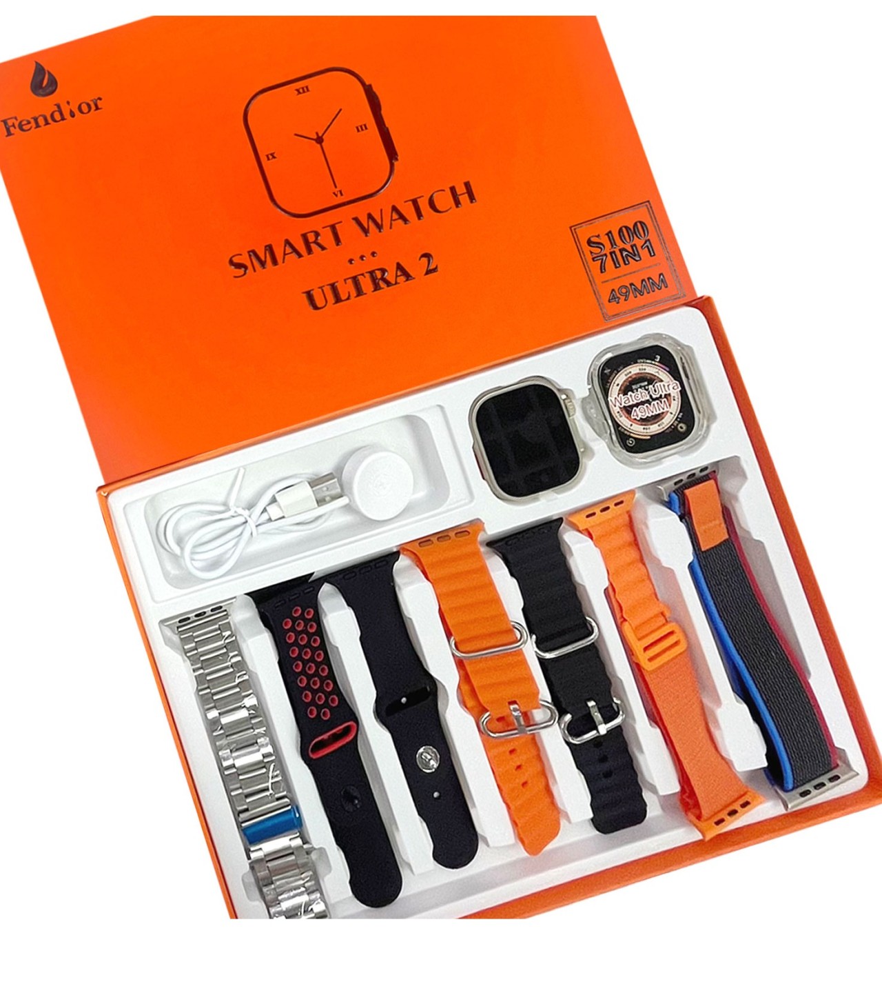 S100 Smart Watch Ultra 2 7 In 1 Straps 49mm 2.02inch Full Touch Screen ...