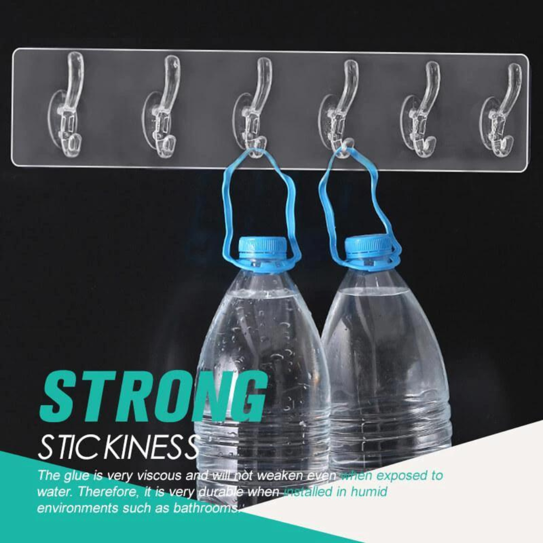 New Self Adhesive Wall Mounted Sticky 5 Hooks Strip for Kitchen Self ...