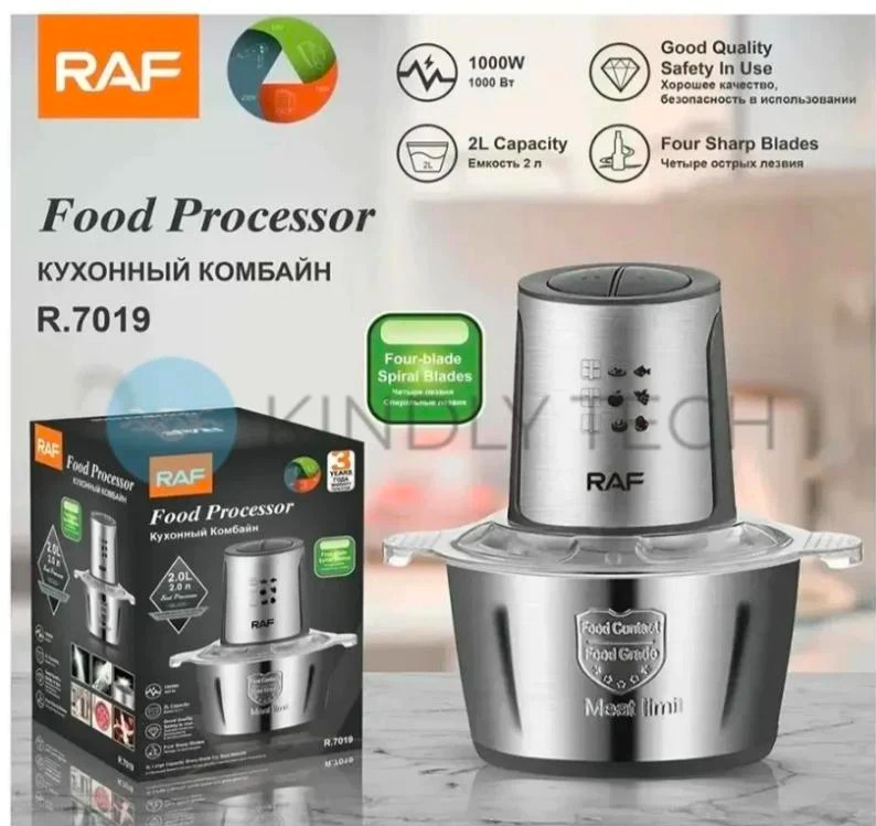 Food Processor RAF | Meat Grinder | Meat Chopper | 2-L Capacity | 1000W Powerful Motor ...