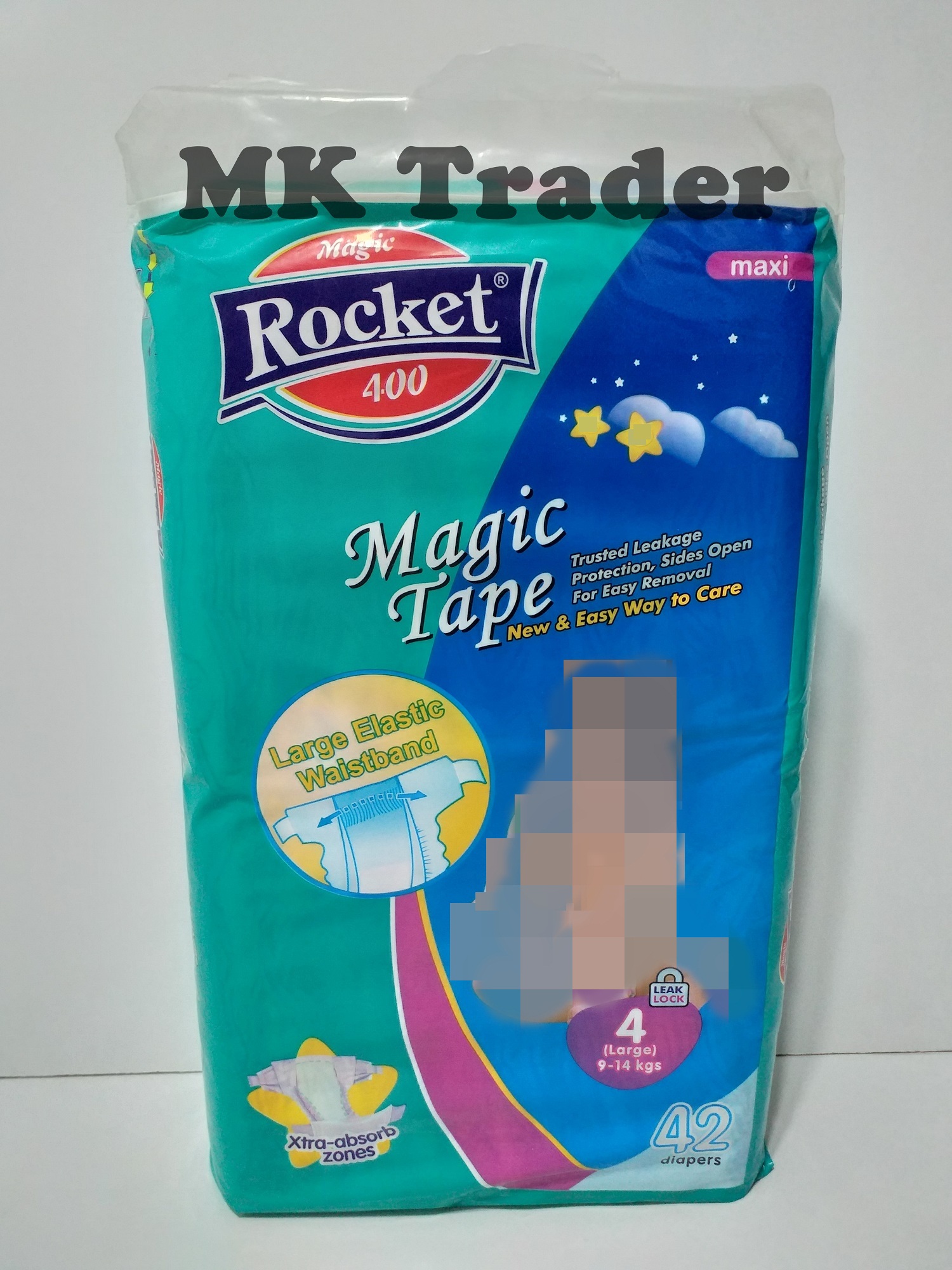 Rocket Magic Tap diapers(Size :4 Large, 9 to 14 Kg) 42 Diapers | Daraz.pk