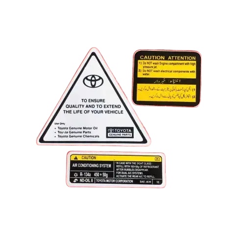 Toyota Corolla engine room bonnet stickers | Daraz.pk