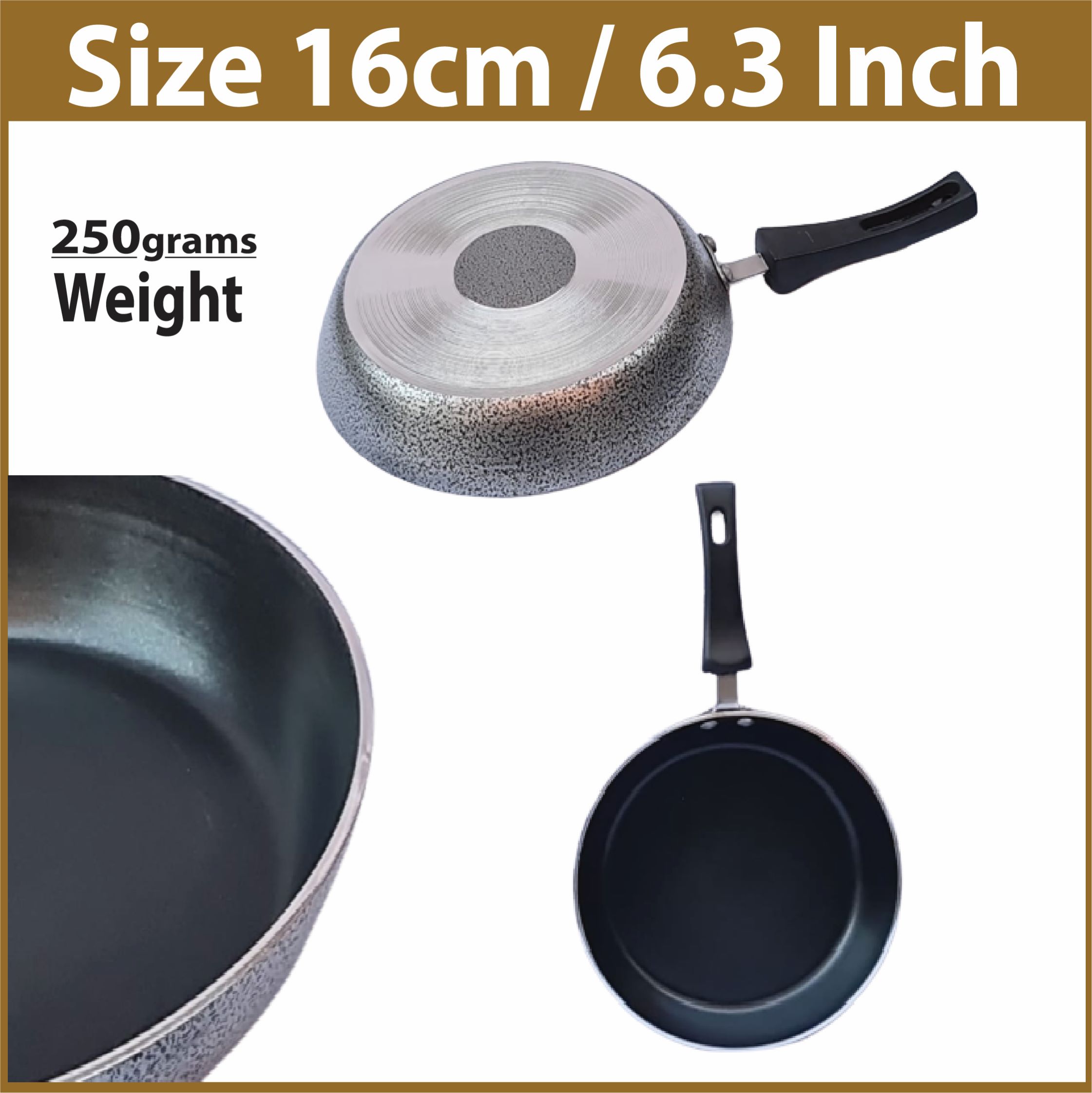 Non Stick Fry Pan Die Cast Wooden Handle Durable Quality for Eggs ...