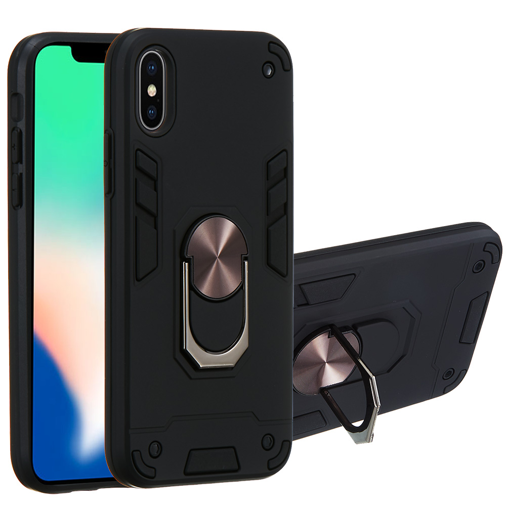 For iPhone X Double-layer Warframe Series with 360 Degree Rotating Ring ...