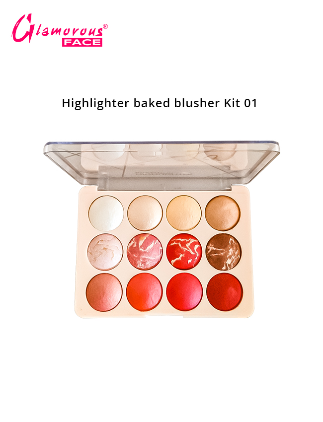 Glamorous Face 12 Color Highlighter & Blush On Palette | Daraz.pk