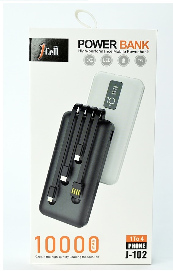 J Cell 10000mAh Power Bank – 4-in-1 Portable Charger for All Devices ...