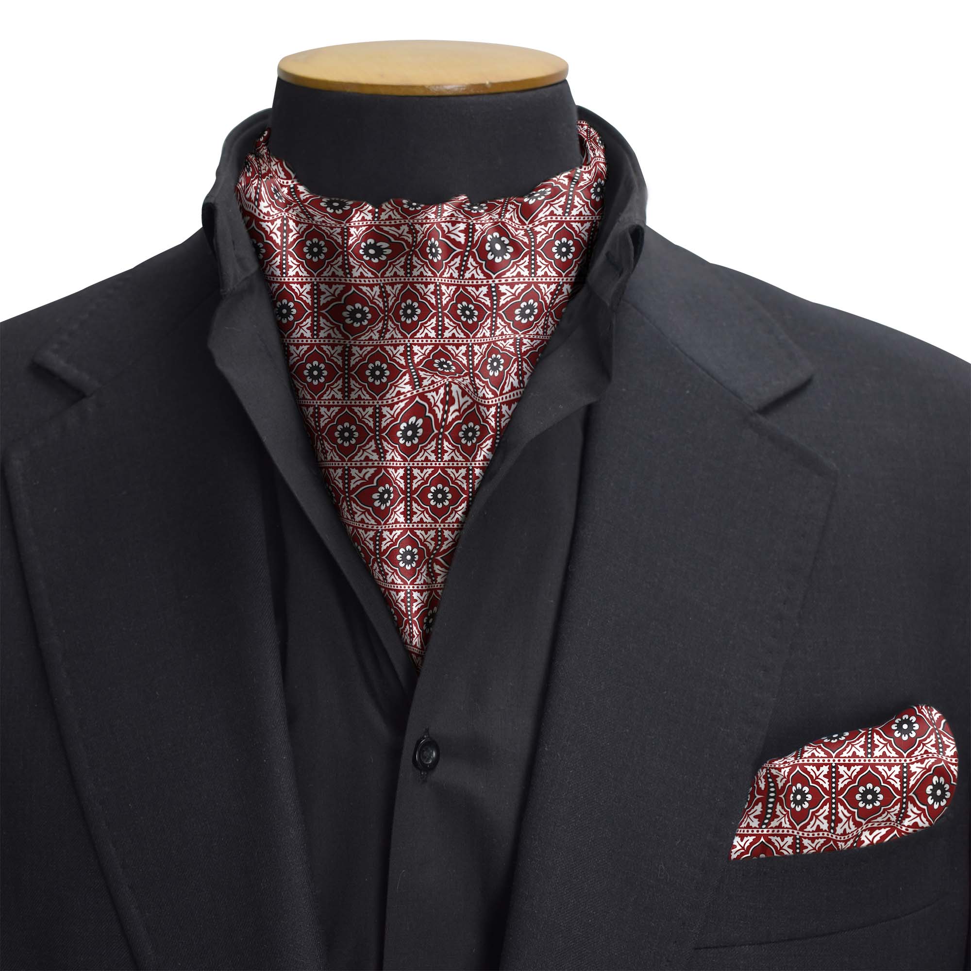 Threaditionz|TRADITIONAL AJRAK SILK CRAVAT & POCKET SQUARE SET (LUXE ...