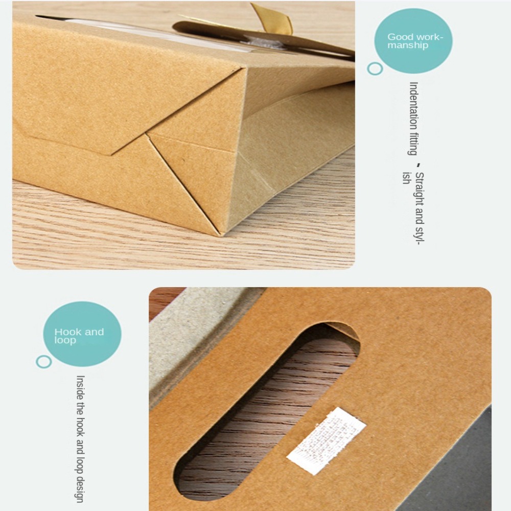 Practical Paper Gift Packaging Bag with Handle Square Shape Paper Bag ...