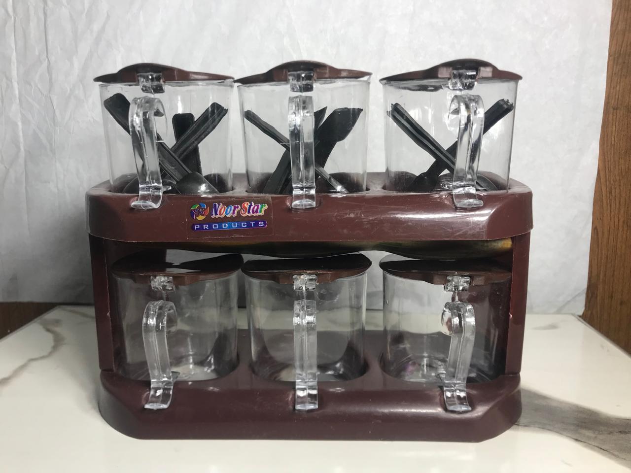 Plastic Msala Rack with 6 Jars | Daraz.pk