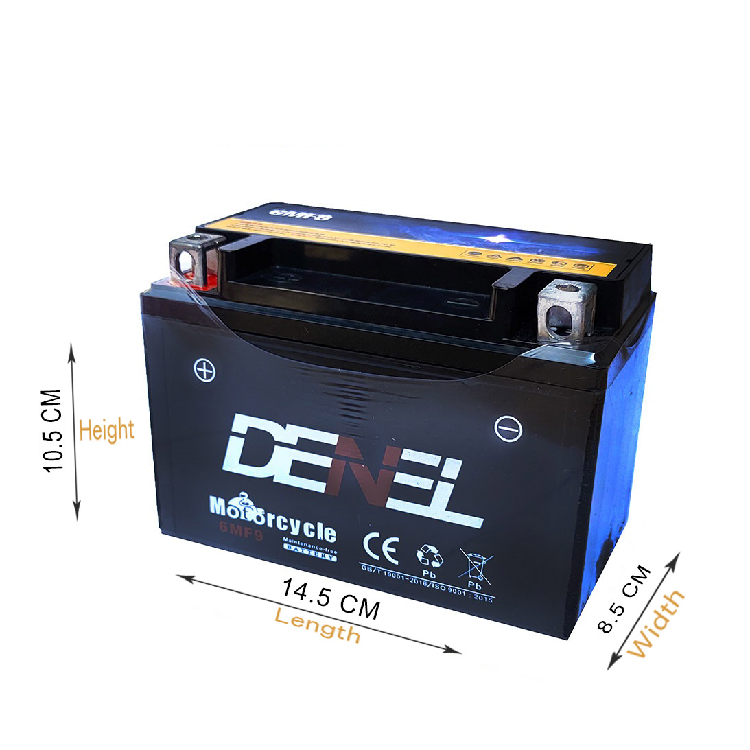 AKE- DENEL MOTORCYCLE DRY BATTERY 9AH, 7AH, 5AH, 2.5AH - 12 VOLT BIKE ...